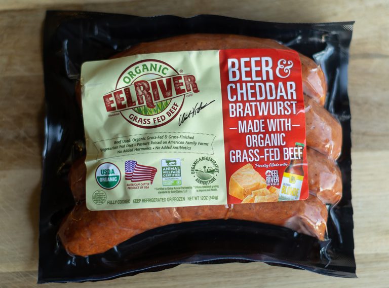 Organic Grass-Fed Beef - Beer & Cheddar Brats | Eel River Organic Beef | Grass-Fed, Grass ...